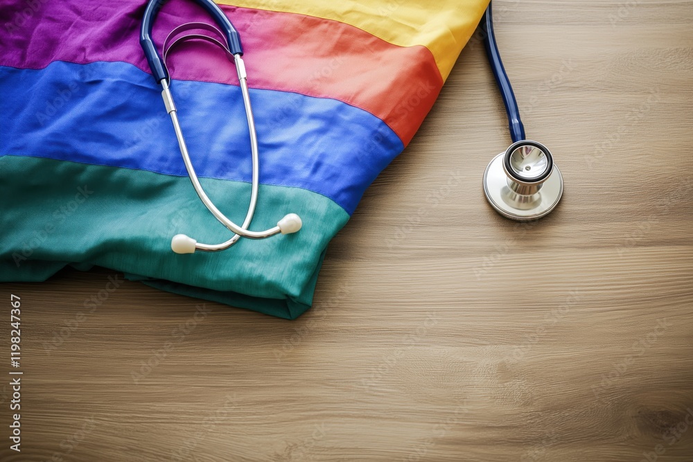 Symbol of inclusivity in healthcare with rainbow pride flag and ...