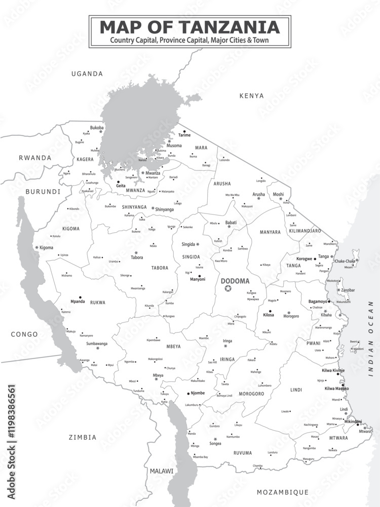 African Countries Geography Political map. Political map of country ...