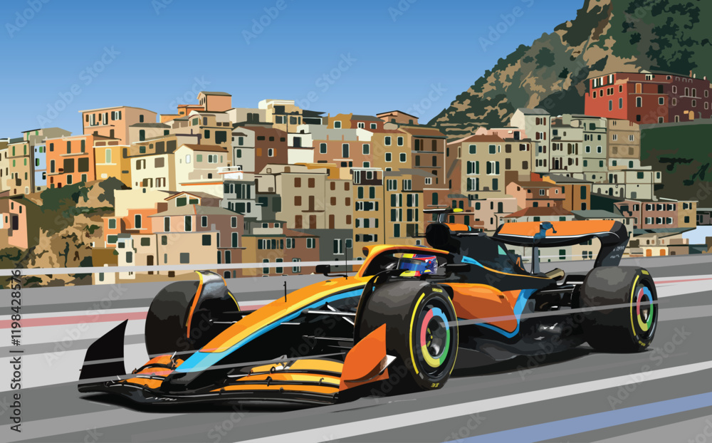 Monaco gp race car event icon transport jet sport racing symbol concept ...