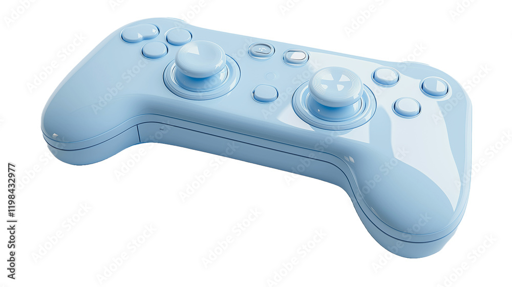 Baby Blue Game Controller: A vibrant light blue gaming controller ...