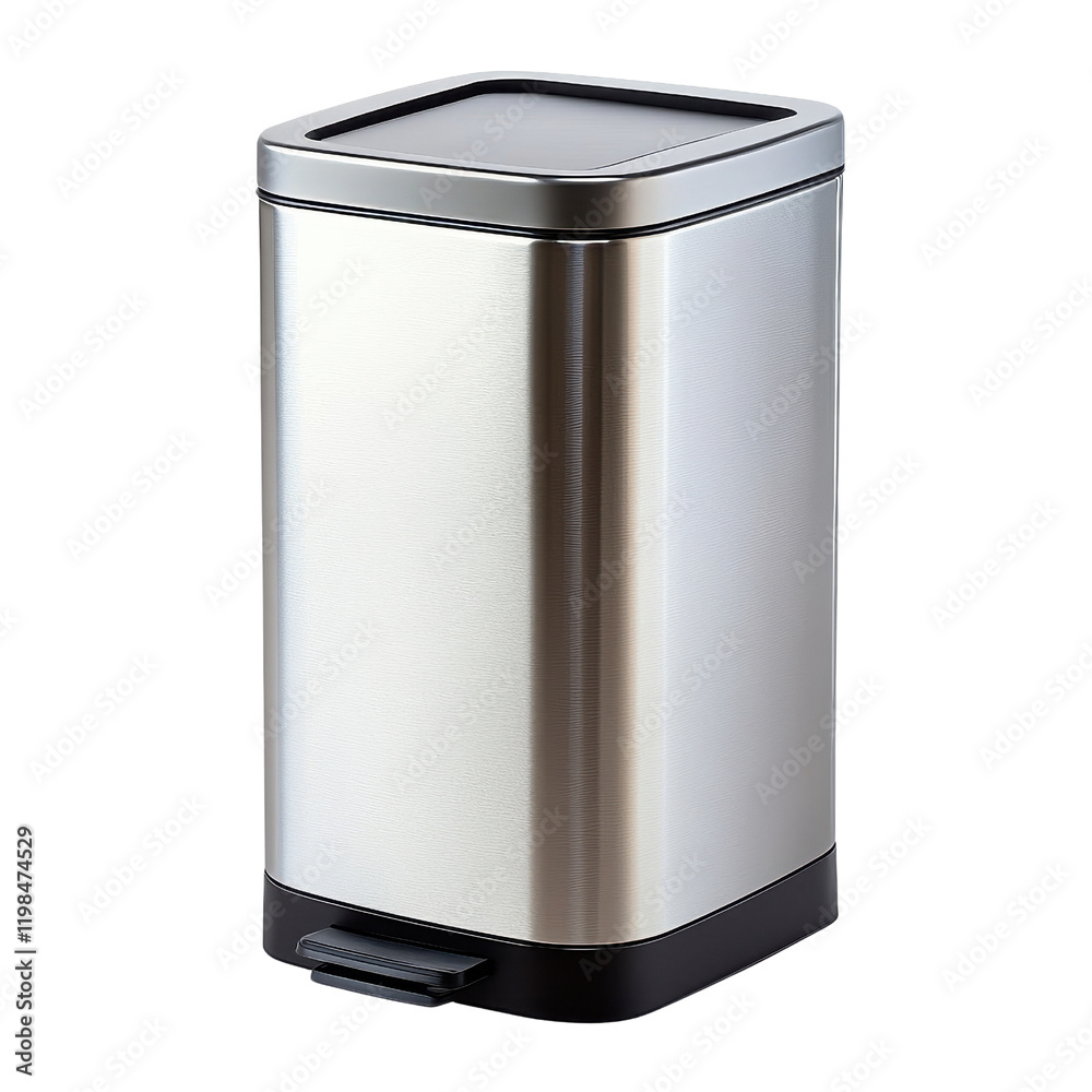stainless steel rectangular trash can with lid Stock Illustration ...