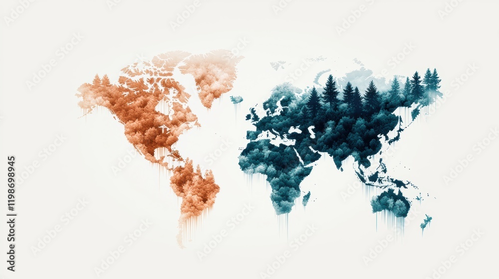 World Maps with Heat Maps Gradients: A world map with a heat map ...
