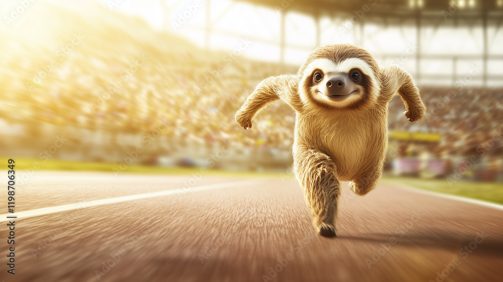 Sloth Sprints: A surprisingly speedy sloth races down a running track ...