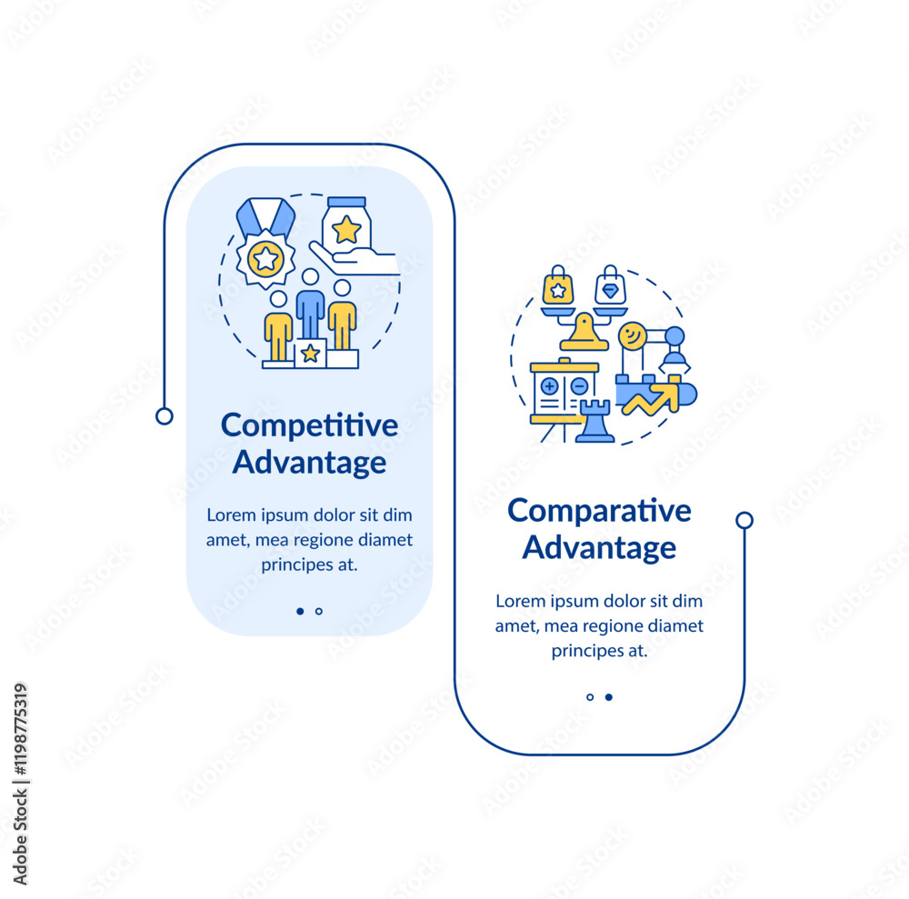 Competitive vs comparative advantage rectangle infographic vector ...