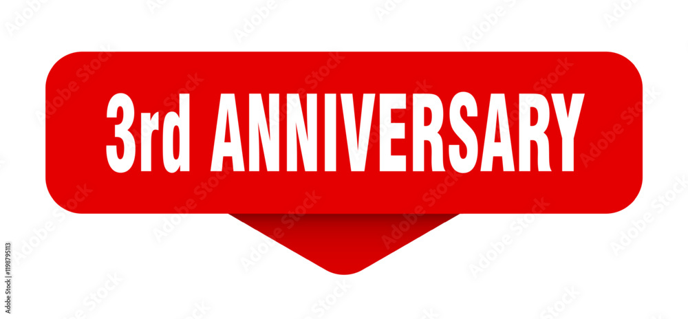 3rd anniversary sticker. 3rd anniversary sign on transparent background ...