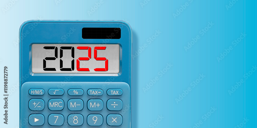 CALCULATOR WITH THE NUMBER 2025 ON DISPLAY - New year 2025 budget ...