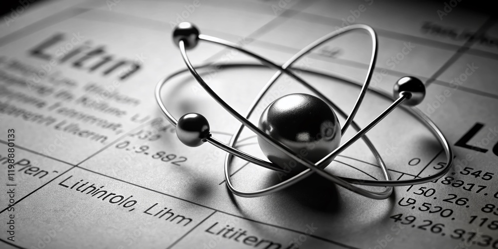 Lithium Atom Model A Documentary Photography Approach Showing Atomic Structure And Electron