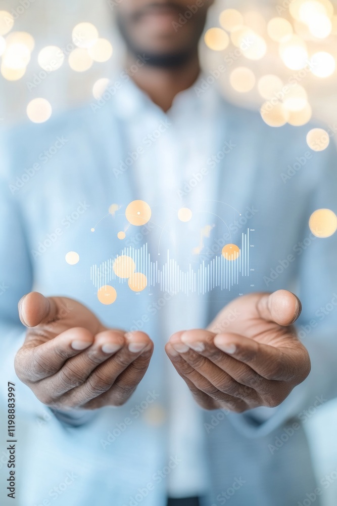 Cinematic Data Visualization in Business Professional African American ...