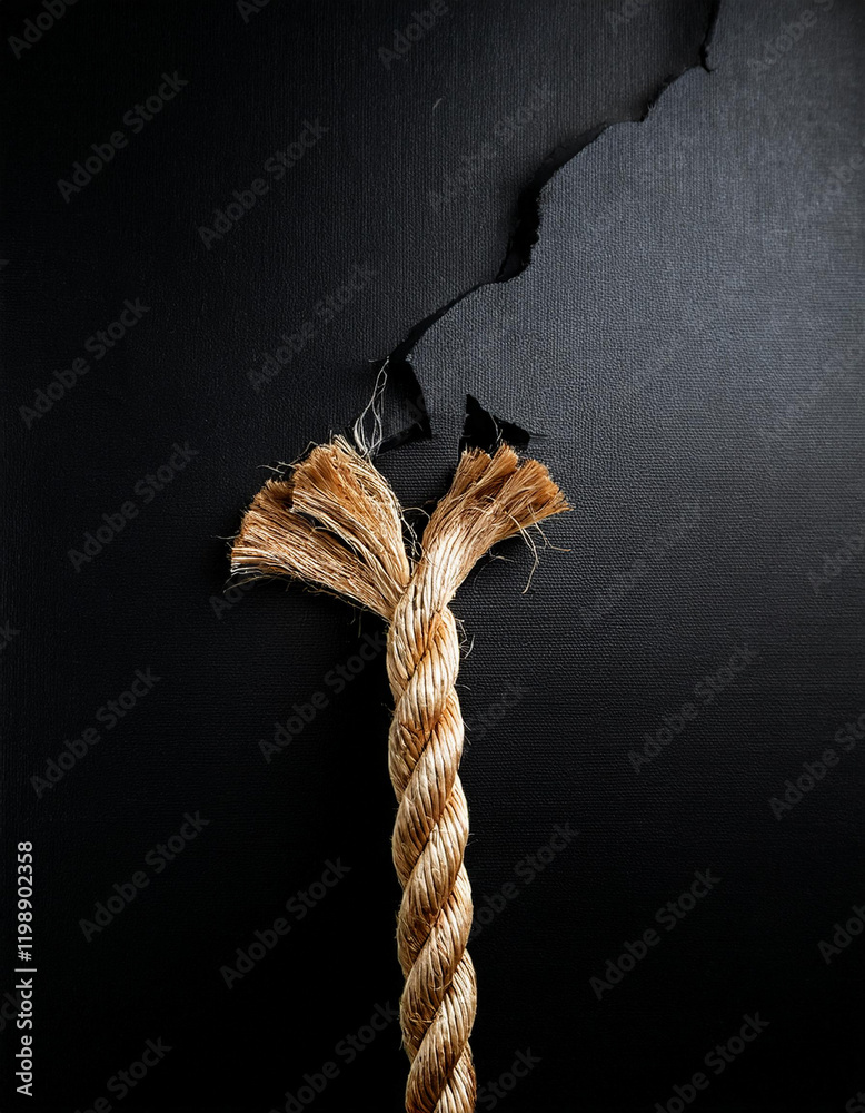 Broken Rope Severed Fibers, Fragile Connection, End of Strength, Symbol ...