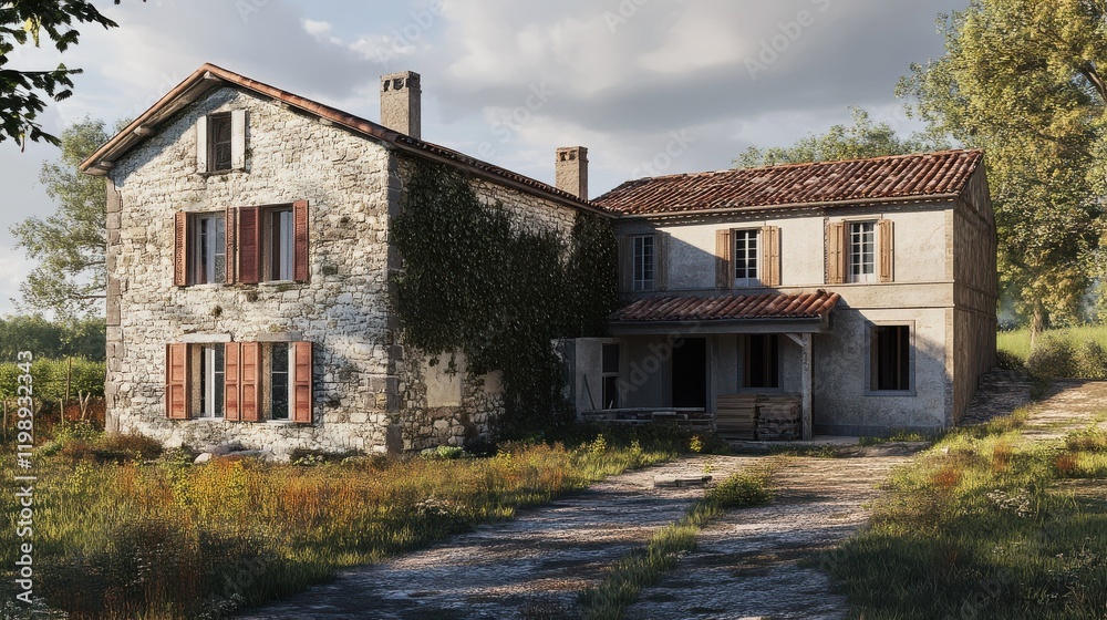 Run-down Country House Before And After Renovation Construction ...