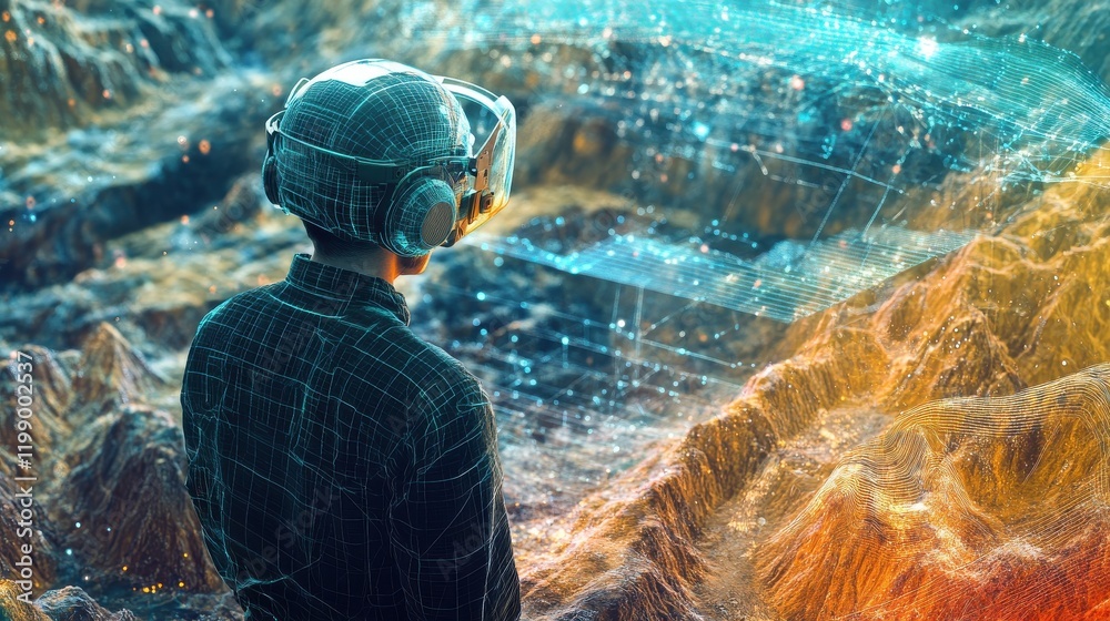 Futuristic 3D holographic visualization of resource and geophysical ...