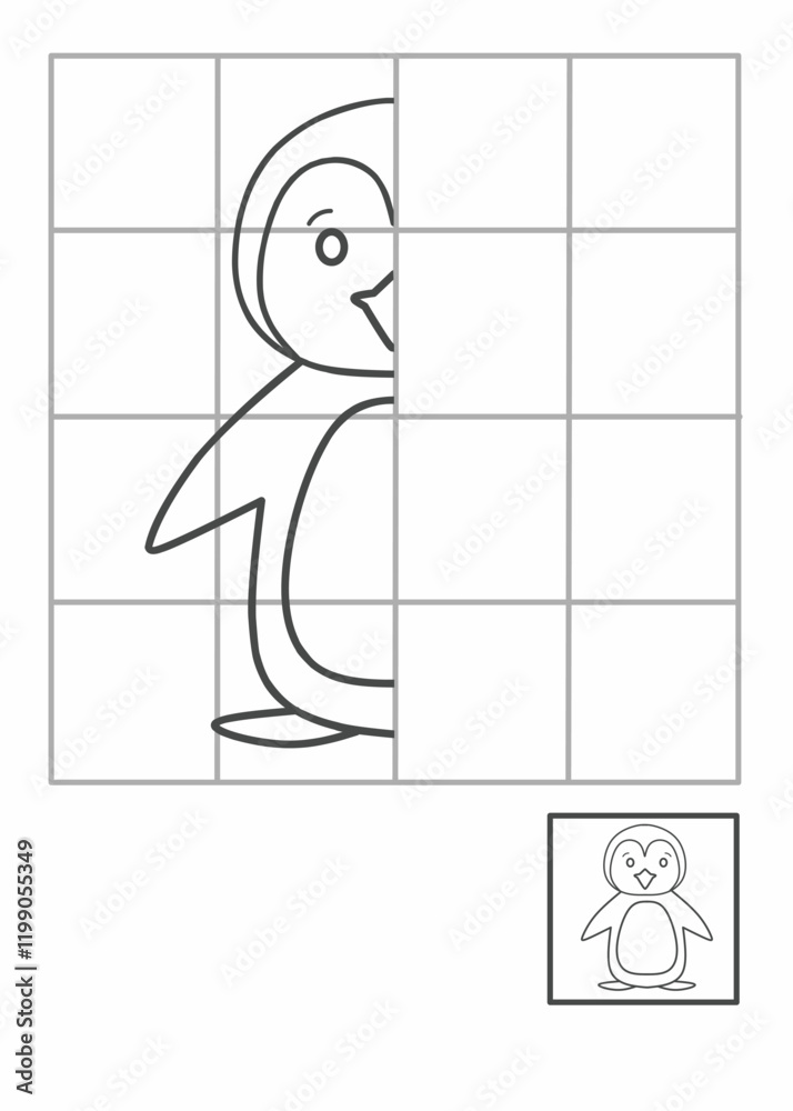 Vector de Stock Symmetry drawing for kids, draw the other half side ...
