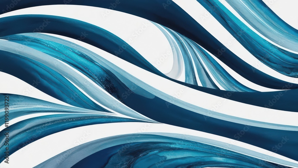 Dynamic Abstract Blue Wave Patterns with Flowing Curves and Shades of ...