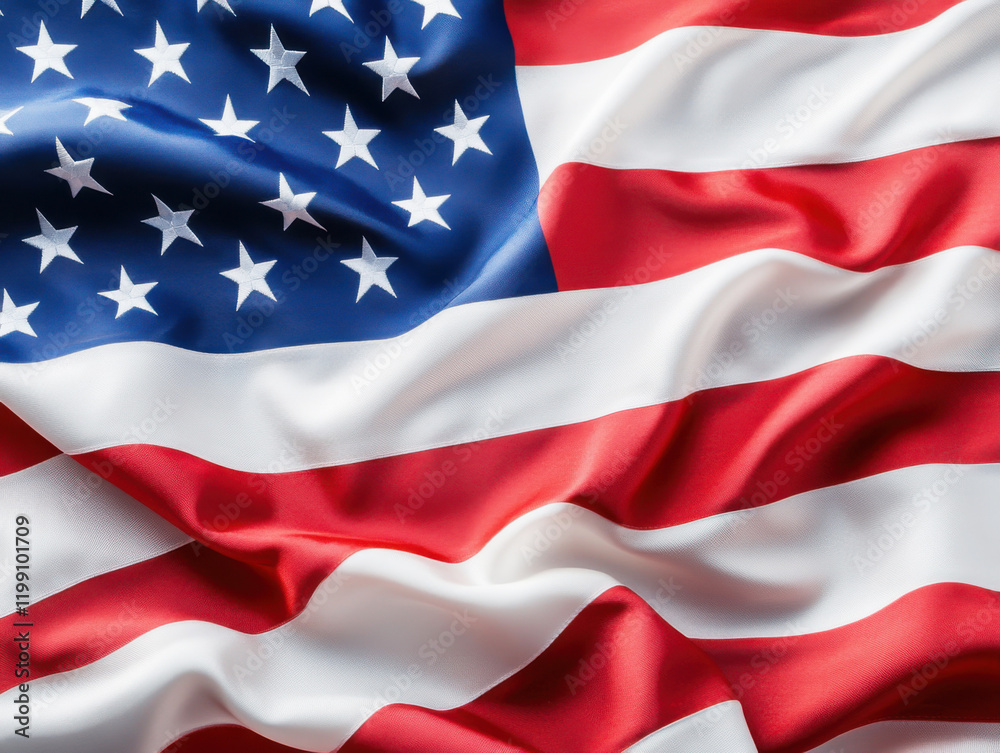 Symbol of unity and freedom represented by the waving American flag ...