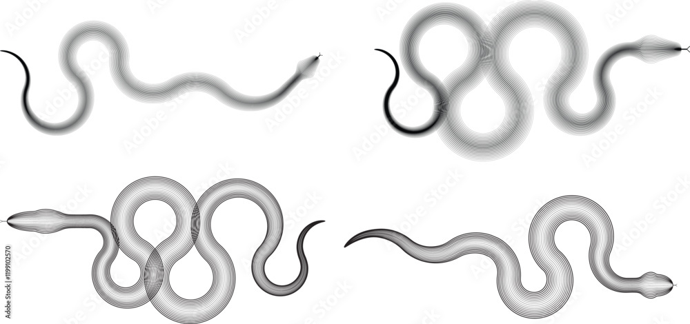Chinese new year 2025 zodiac snake symbol collection .design elements ...