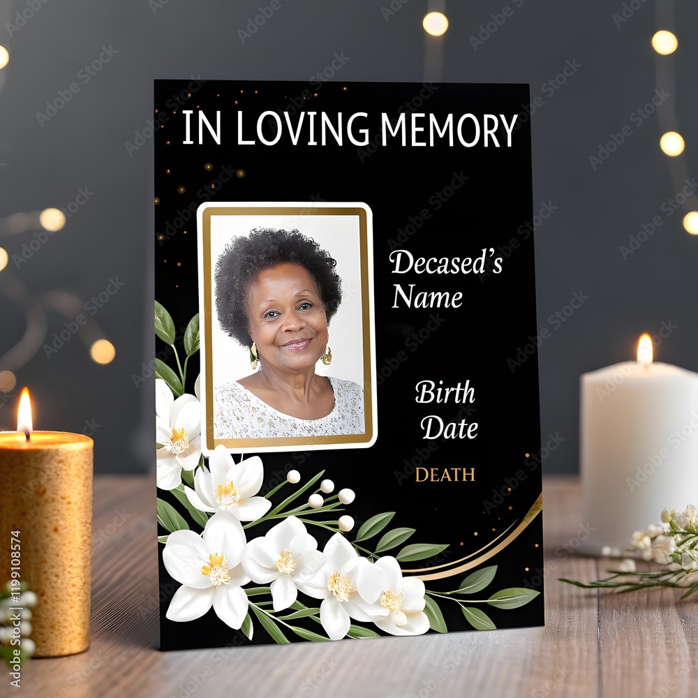 Funeral Program Memorial Service Obituary Layout with Purple Watercolor ...