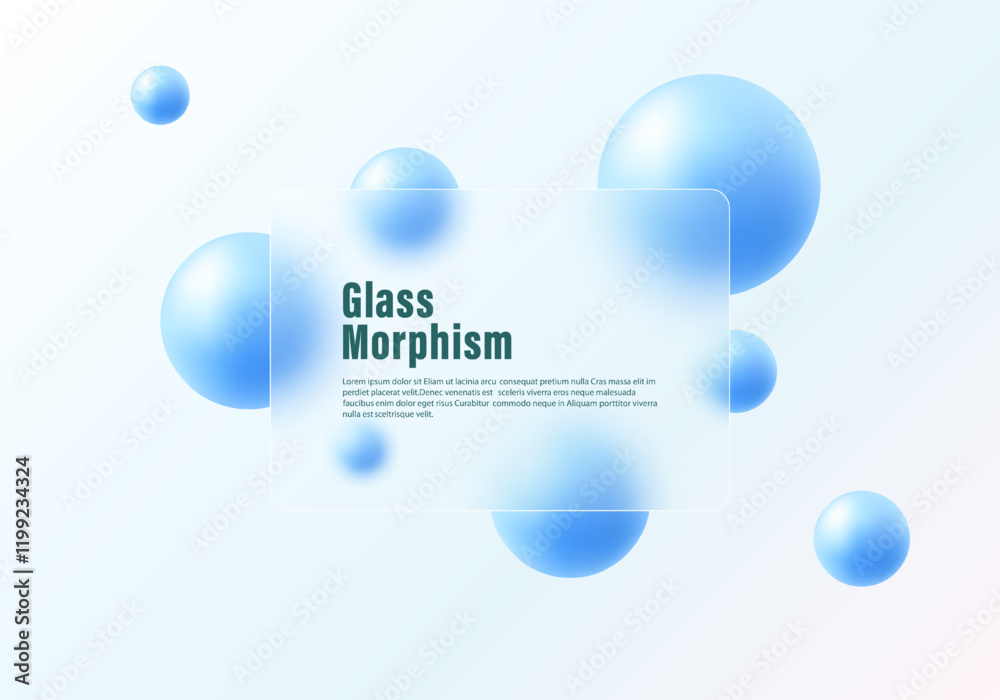 Glass morphism website landing page template. Frosted glass partition ...
