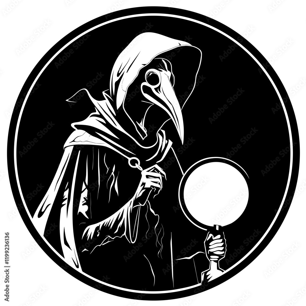 Plague Doctor – A Dark and Intriguing Symbol of History and Mystery. This Unique Artwork Depicts ...