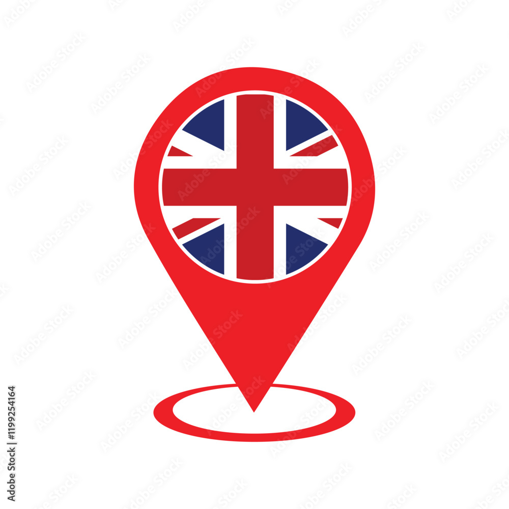 United Kingdom map pin icon, UK location Icon free vector Stock Vector ...