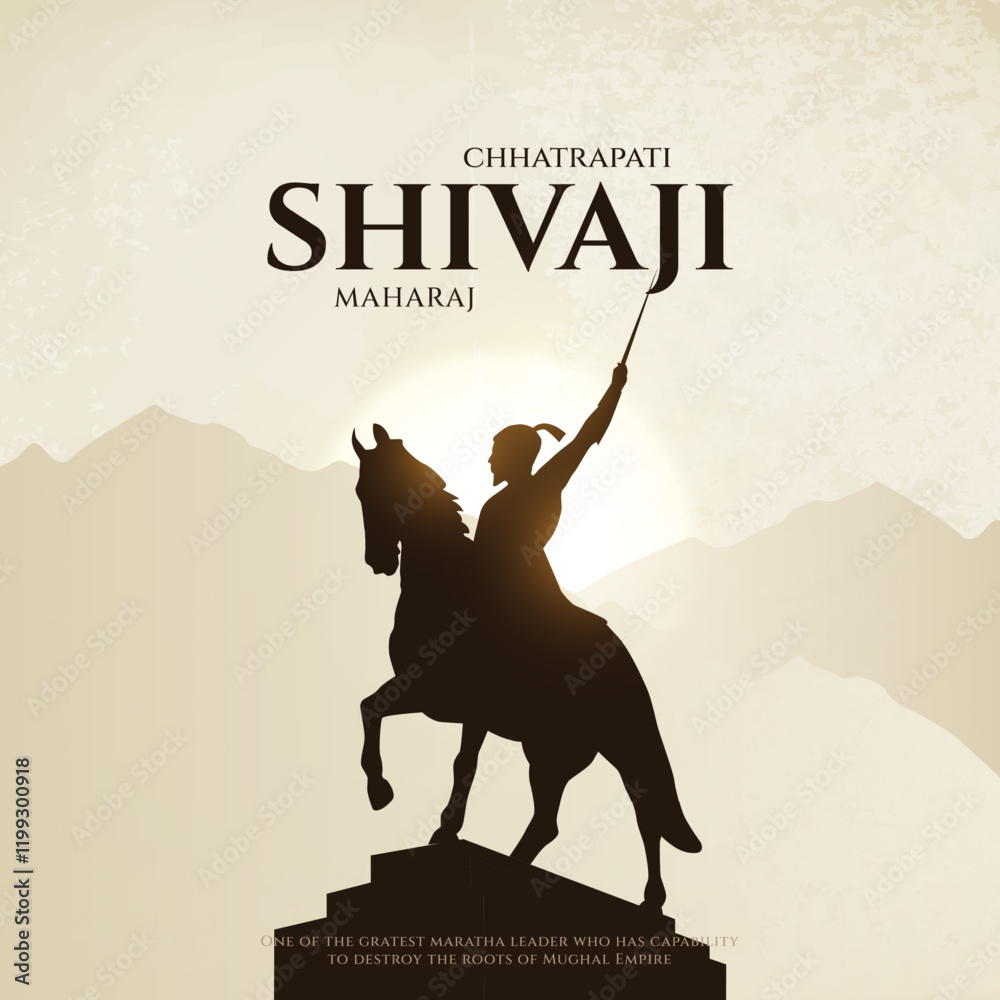 Stock-Vektorgrafik „Happy Chhatrapati Shivaji Maharaj Jayanti Banner ...
