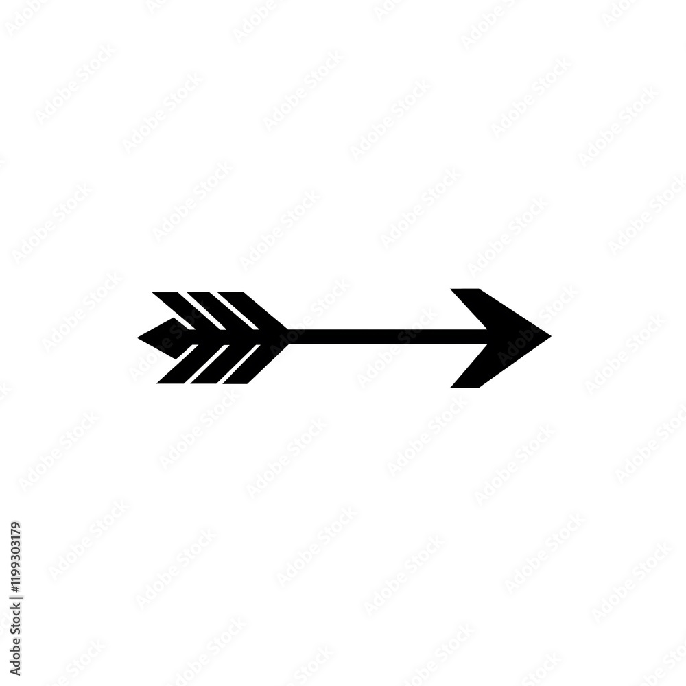 Arrow shoot action forest clearing iconic symbol minimalist design side ...