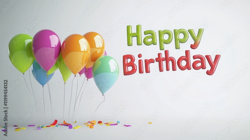 Happy Birthday Text Banner Celebrations Stock Illustration | Adobe Stock