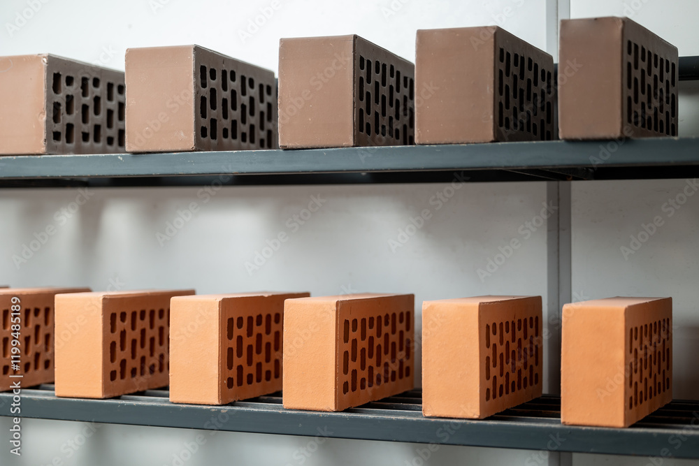 Brick drying process on shelves with uniform sizes and shapes in ...