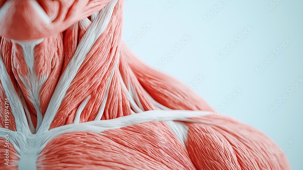 Detailed Close-Up of Human Muscular System Showcasing Anatomical ...