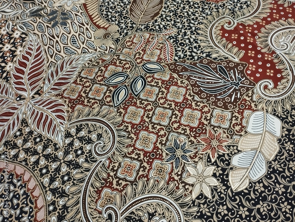 Flora, batik, micro dot cloth texture, gold, yellow, grey, blue, green ...