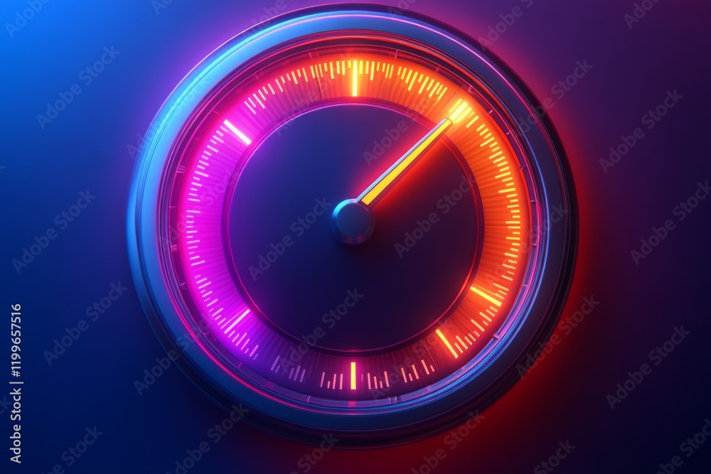 Elegant half-circle loading gauge displays progress through a bold ...