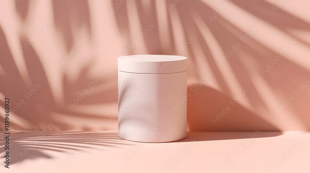 Blank mockup template of a packaging label on a cylindrical container ...