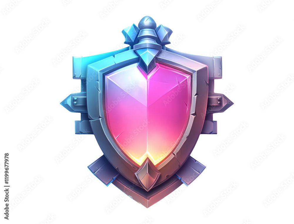 Colorful Shield Emblem Design for Gaming UI and Guild Graphics Stock ...