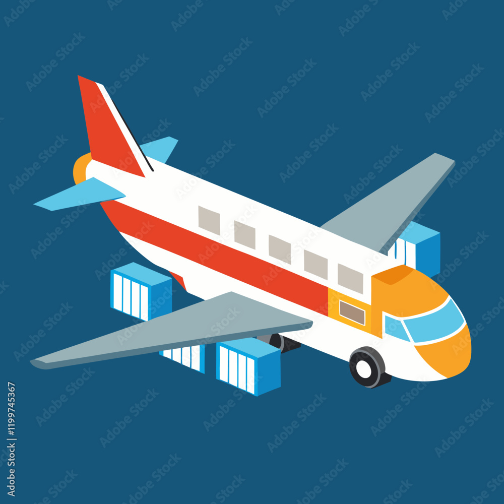 vector illustration of cargo plane Stock Vector | Adobe Stock
