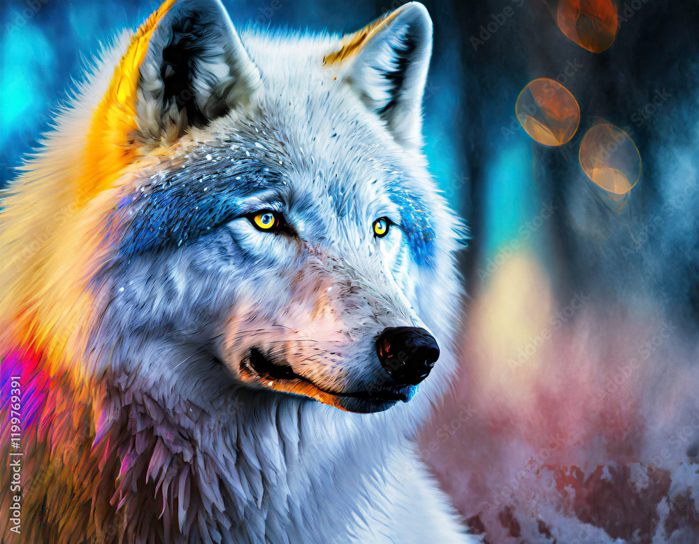 Arctic wolves with their characteristic white fur inhabit the remote ...