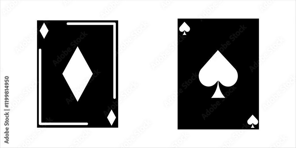 Card suit vector icon set. Playing cards suits. Space, diamond, heart ...