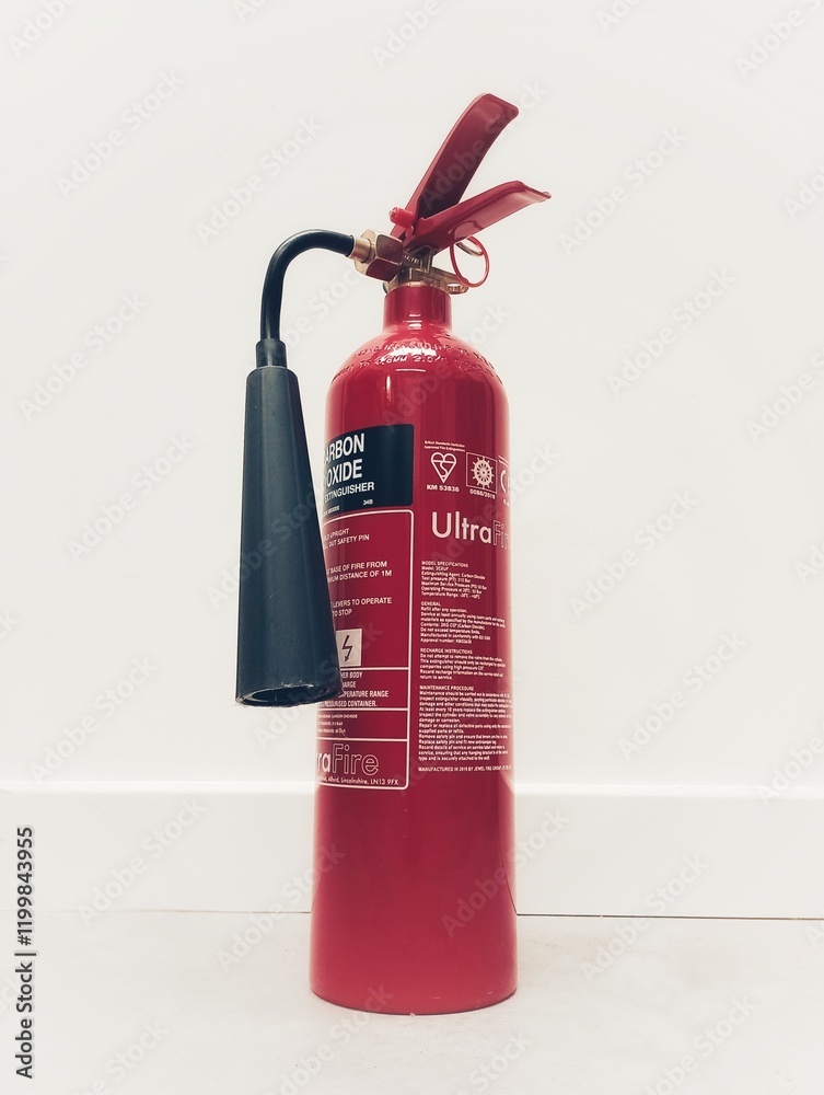 UltraFire brand fire extinguisher on a white background Stock Photo ...