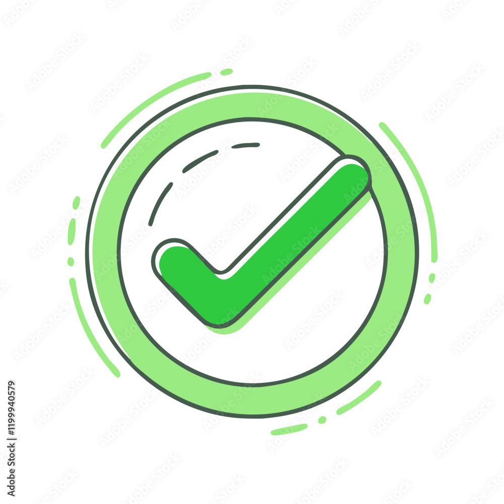 green check mark icon, green check mark vector illustration-simple ...