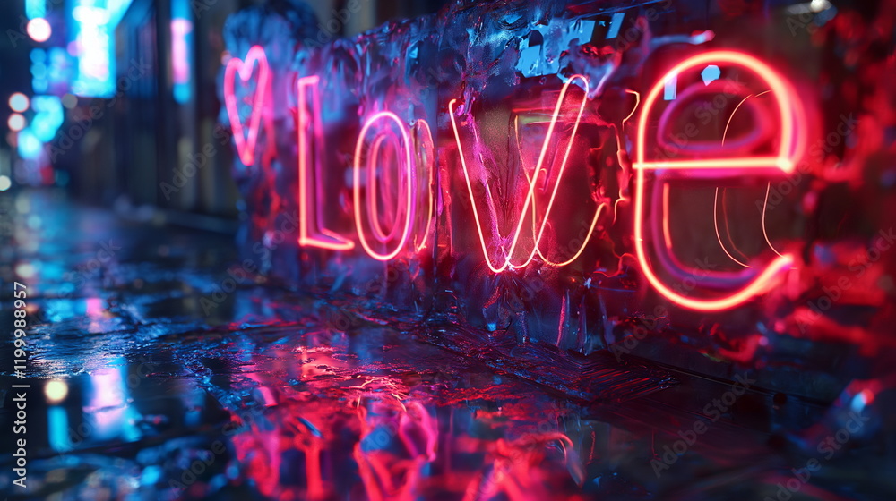I Love You in 3D letters. Granite texture Holograp_004 の Stock イラスト ...