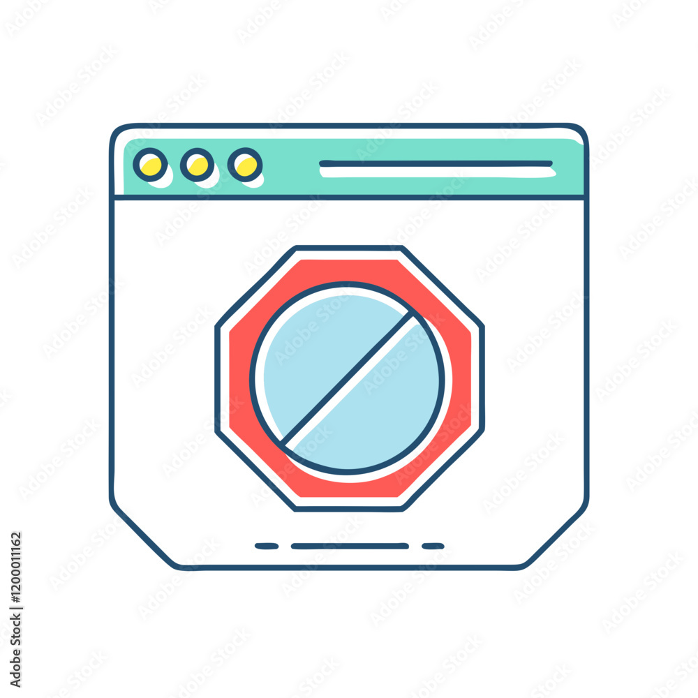 adblock icon, adblock vector illustration-simple illustration of adblock, perfect for adblock ...