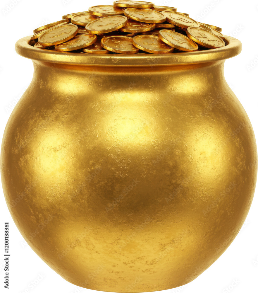 Pot of gold, gold coins, lucky irish Ireland, st Patrick's day ...