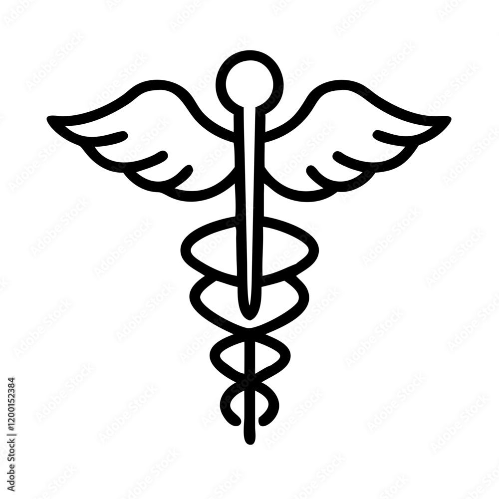 Стоковое векторное изображение «medical caduceus symbol icon, medical ...