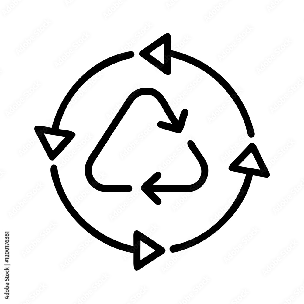 recycle icon, recycle line art - simple line art of recycle, perfect ...
