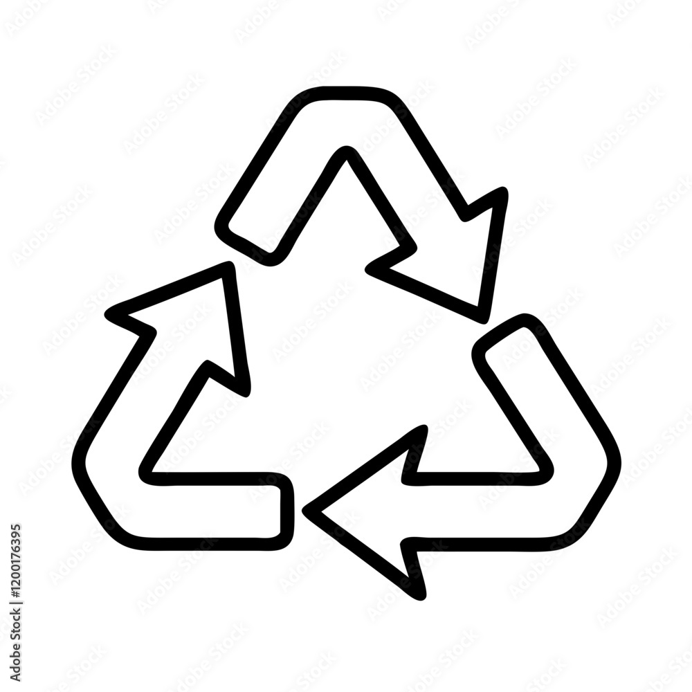 Vector de Stock recycle symbol icon, recycle symbol line art - simple ...