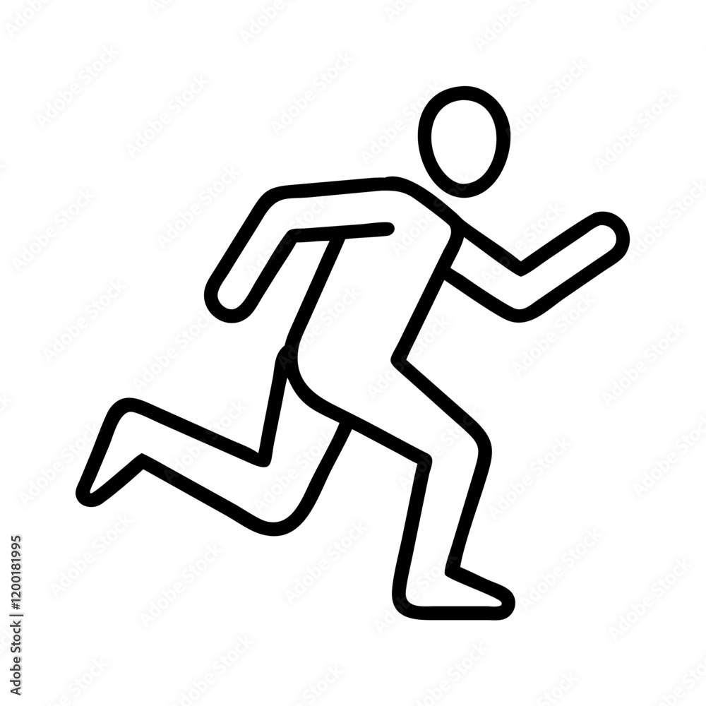 running man icon, running man line art - simple line art of running man ...