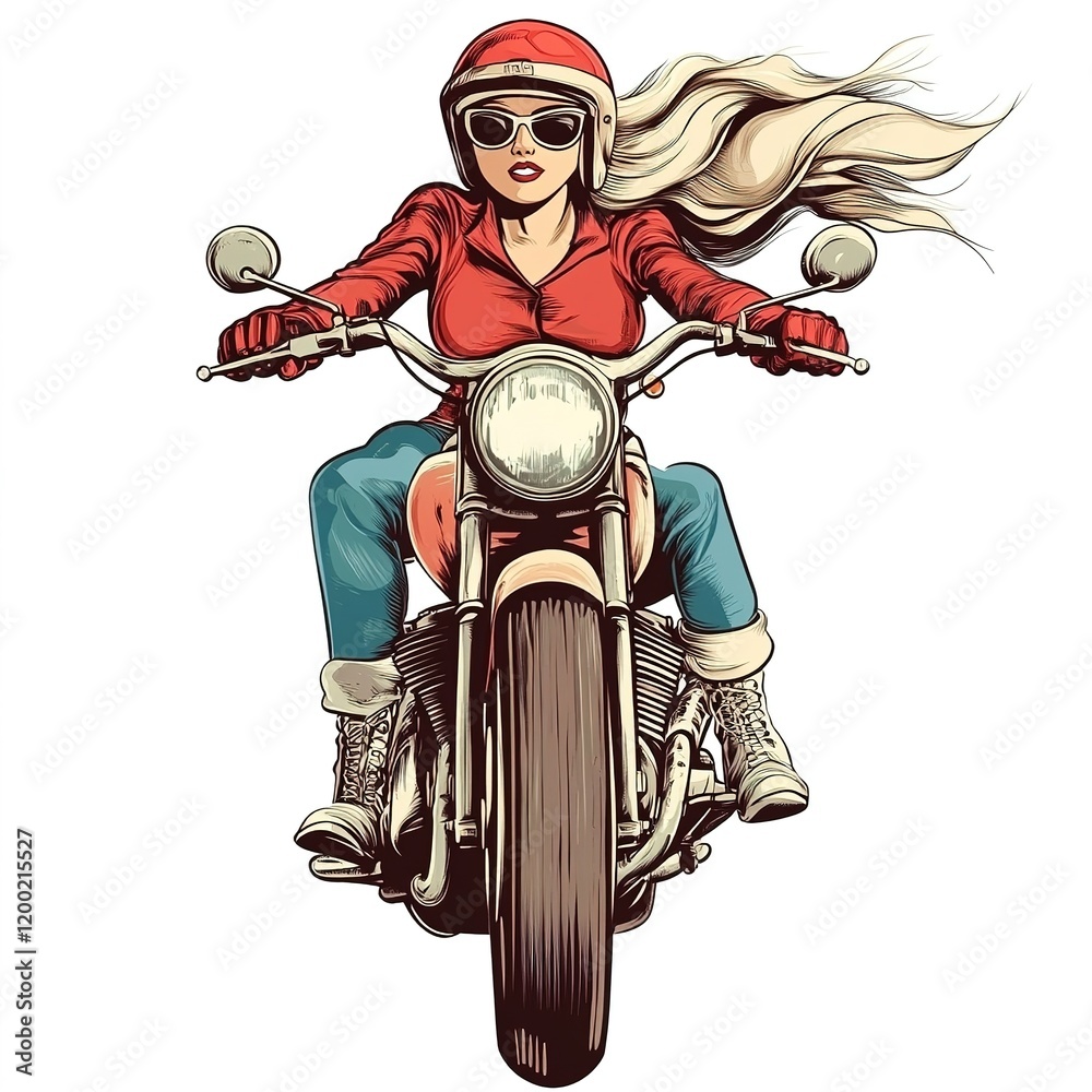 comic style illustration young woman with blond hair in sunglasses and ...