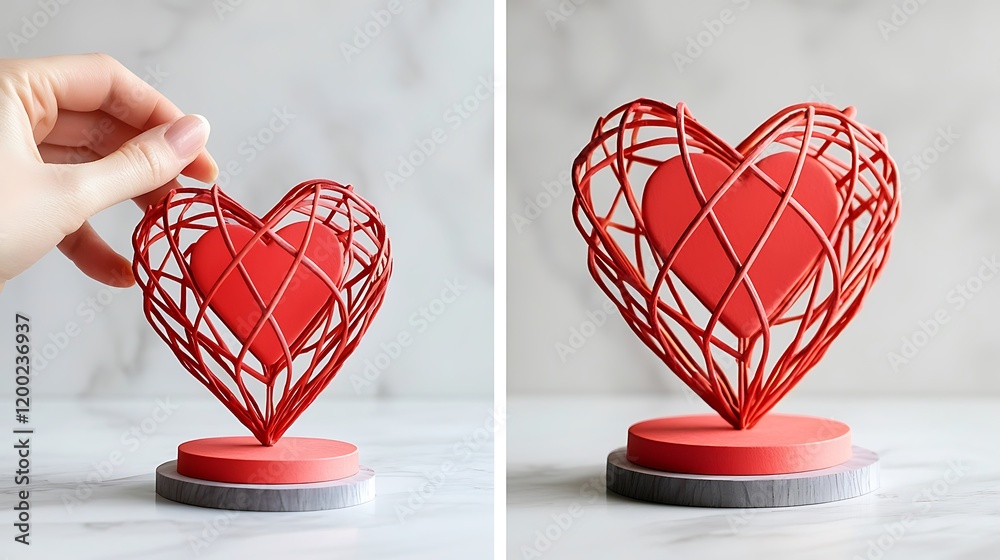Step-by-step Valentines Day card instructions, with step 9 showing the ...
