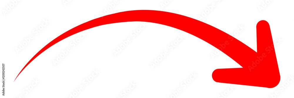 Red arrow flat-style icon on a transparent background, ideal for ...