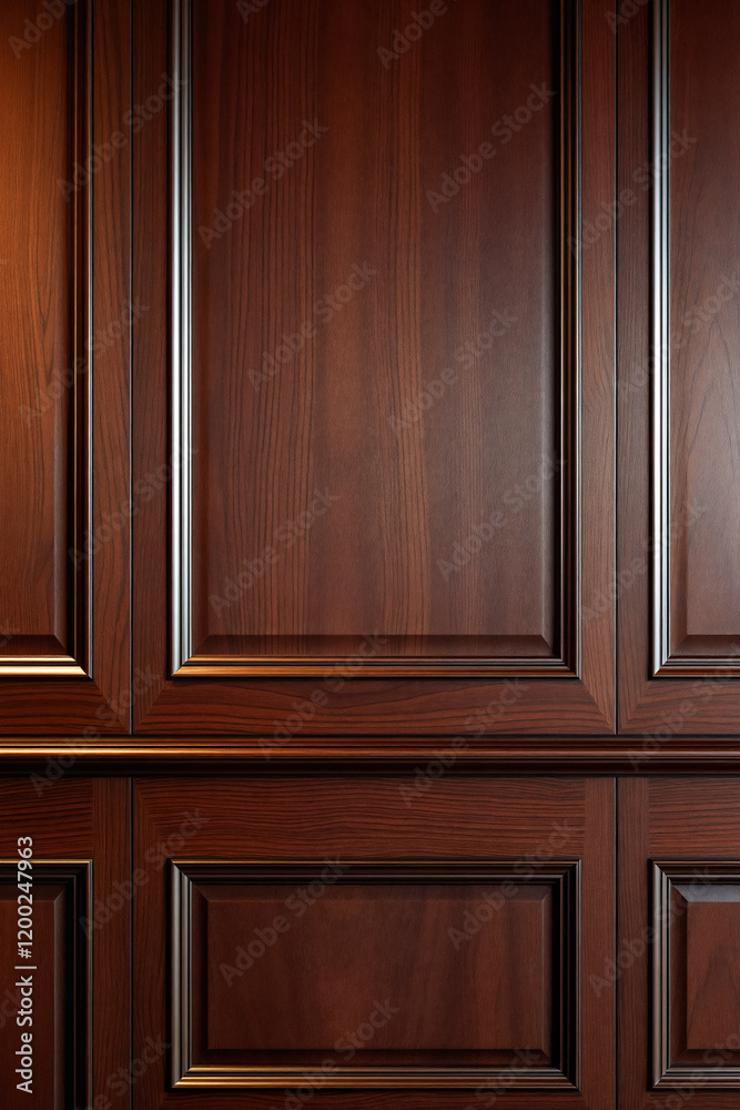 Classic Dark Wood Paneling with Rich Mahogany Finish, Traditional ...