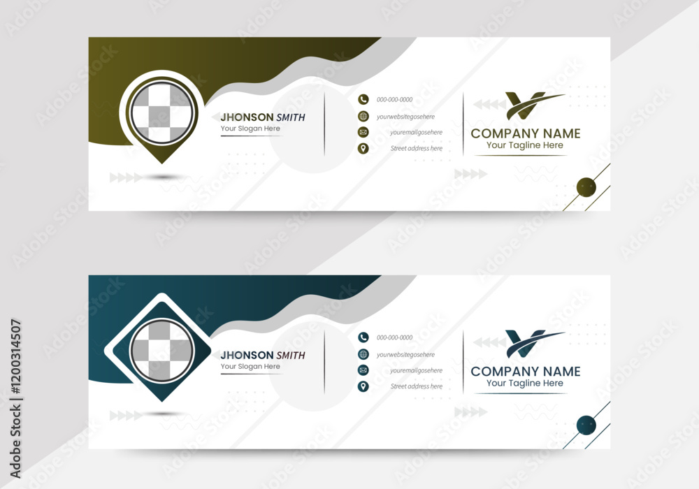 Professional business email signature design template with a modern and ...