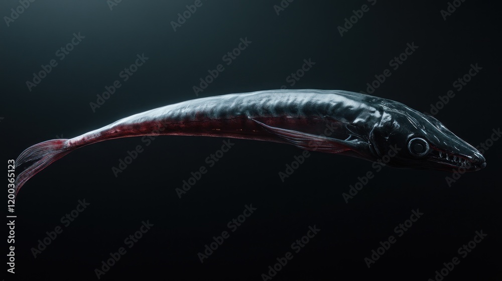 X-ray style digital rendering of a predatory deep-sea fish with ...